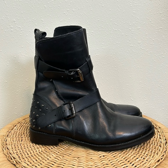 Vintage Foundry | Shoes | Vintage Foundry Sherry Studded Leather Moto ...